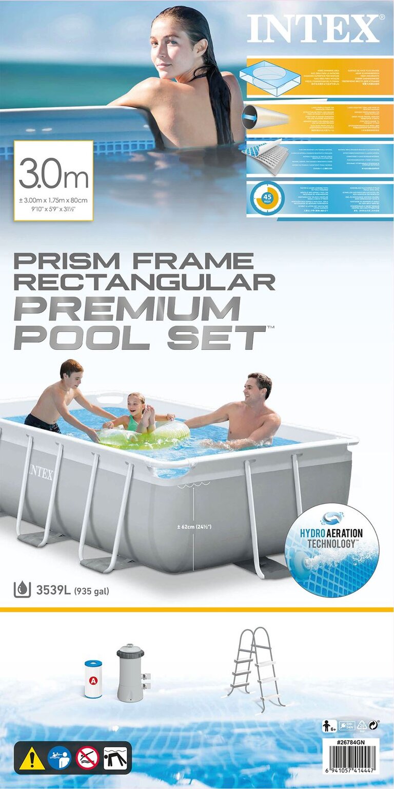 Prism metal frame piscine 300x175cm + pompe&acc - Famiflora ouvert 7/7